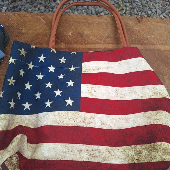 Bags | Patriotic American Flag Tote Bag | Poshmark